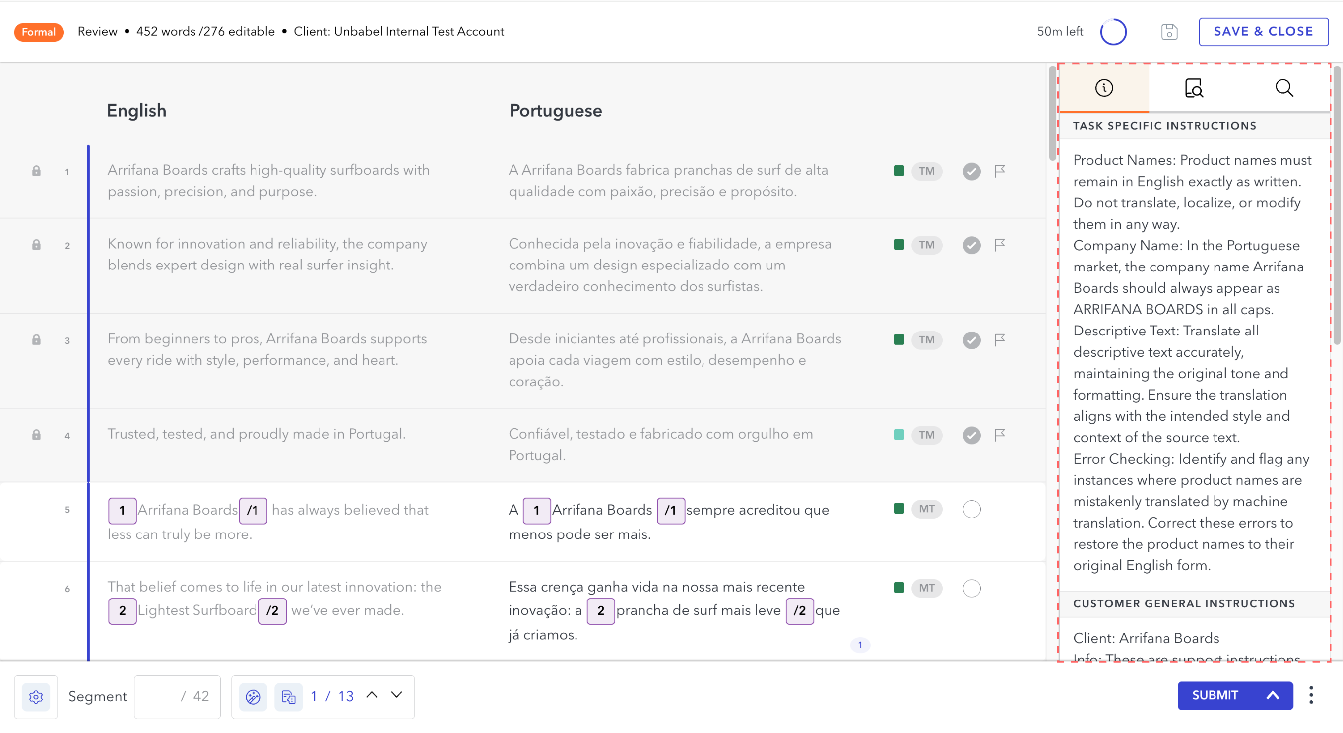How to navigate the side panel on Polyglot – Unbabel Community Support